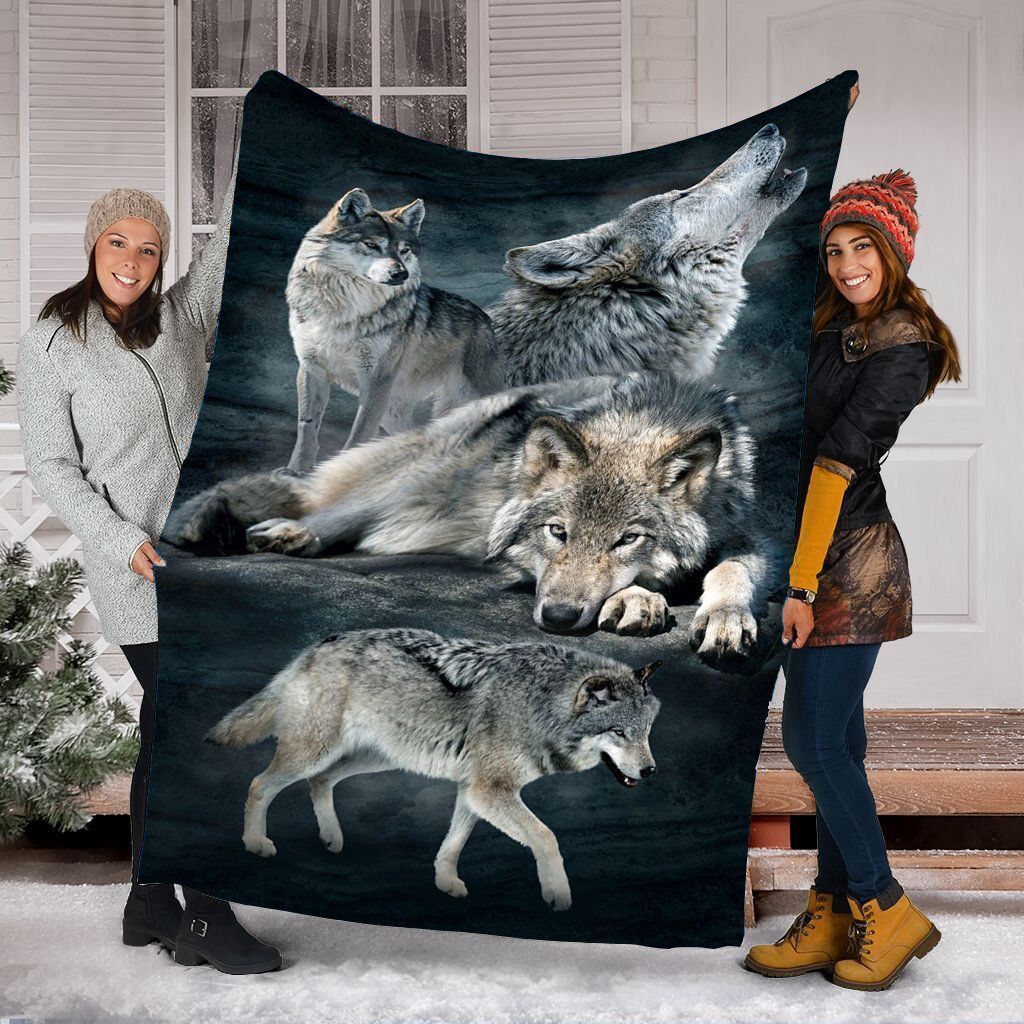3D Beautiful Wolves Fleece Blanket Sherpa Blanket - YMW Shop